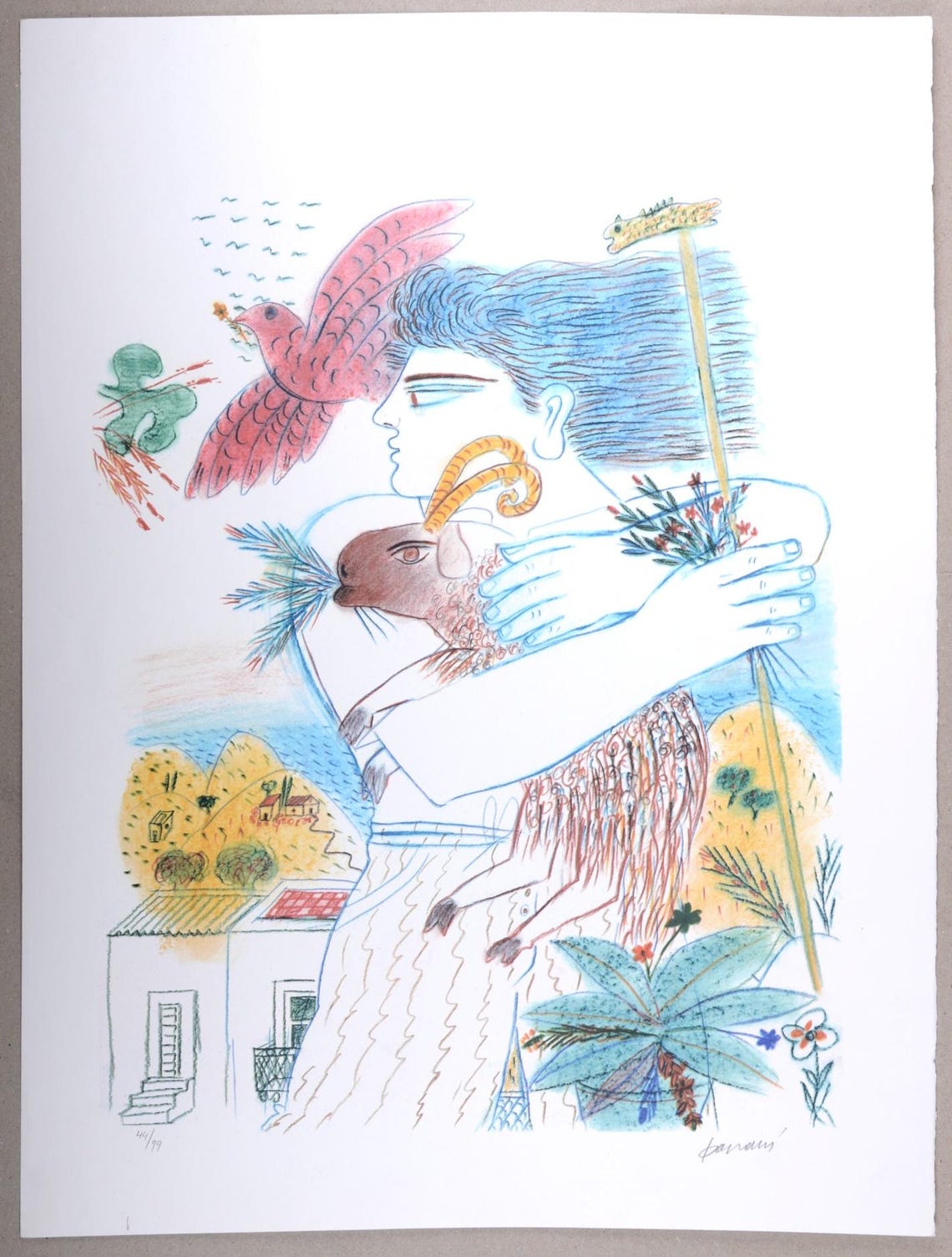 Alekos Fassianos – Pan, 2003 – Hand-signed Limited Edition Lithograph ...