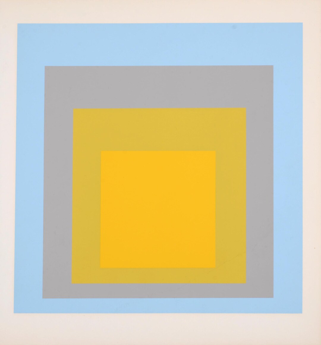 Josef Albers (after) - "homage to the Square" (F), 1971 - Iconic Op Art ...