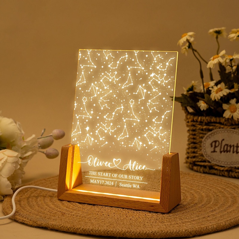 Star Map Light Plaque - Etsy UK