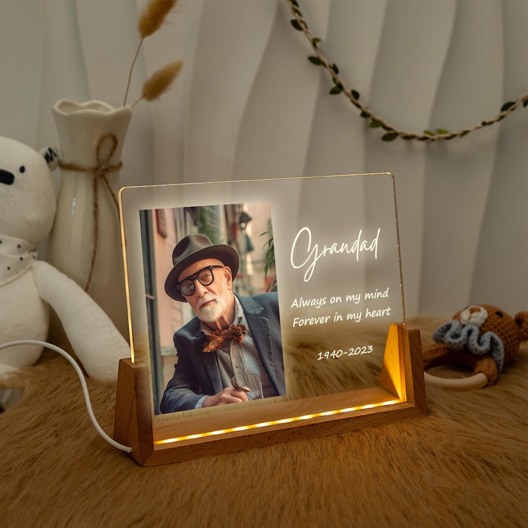 Personalized Memorial Photo Night Light: Condolence Gift, Remembrance ...