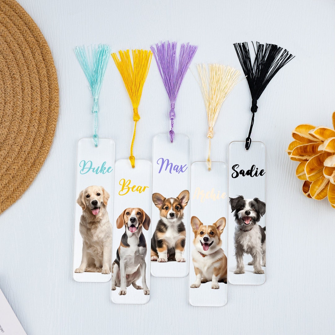 Dog Portrait Bookmark, Personalized Acrylic Bookmark, Pet Bookmark With ...