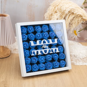 Personalized Mom Flower Shadow Box, Mother's Day Gift, Mom's Rose Frame ...