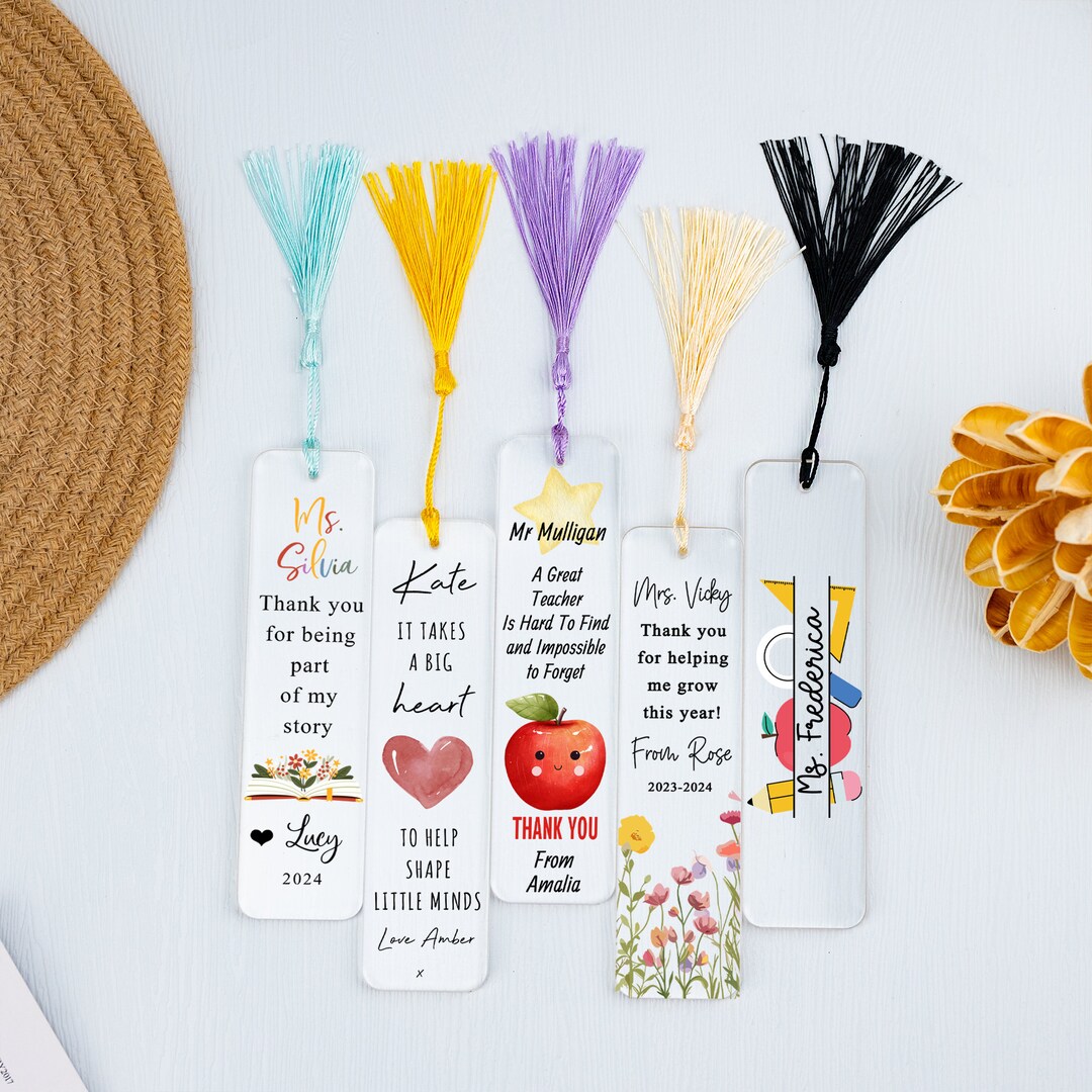 Personalized Teacher Bookmark, Thank You Gift, Teacher Appreciation ...