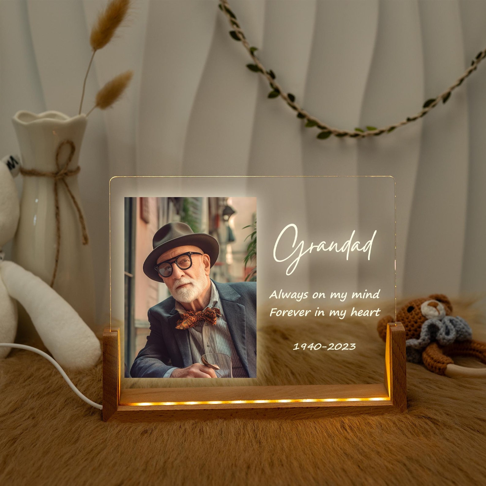 Personalized Memorial Photo Night Light: Condolence Gift, Remembrance ...