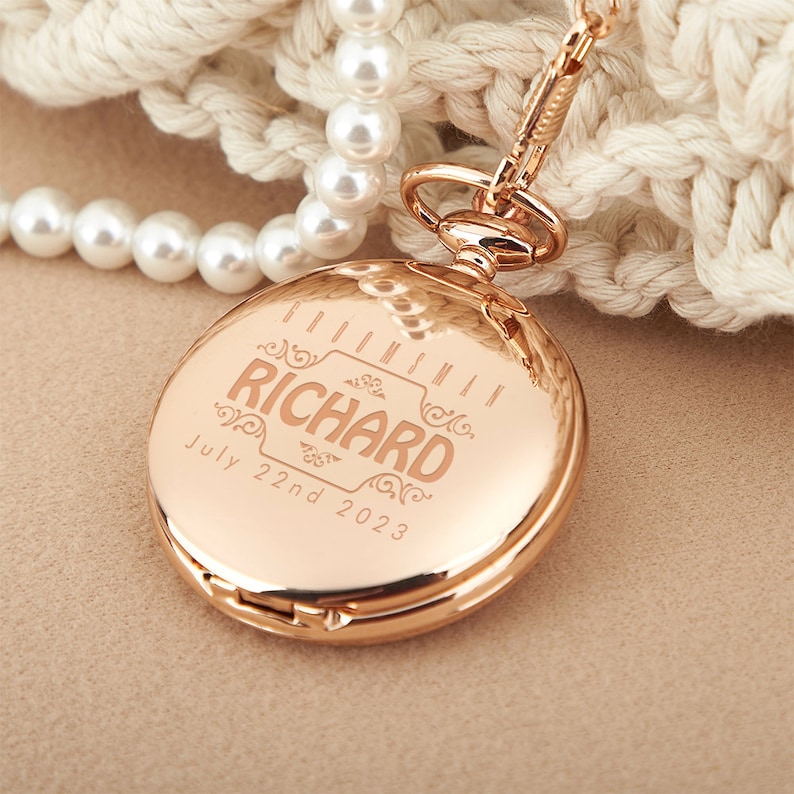 Custom Engraved Pocket Watch: Personalized Stainless Steel Gift - Etsy