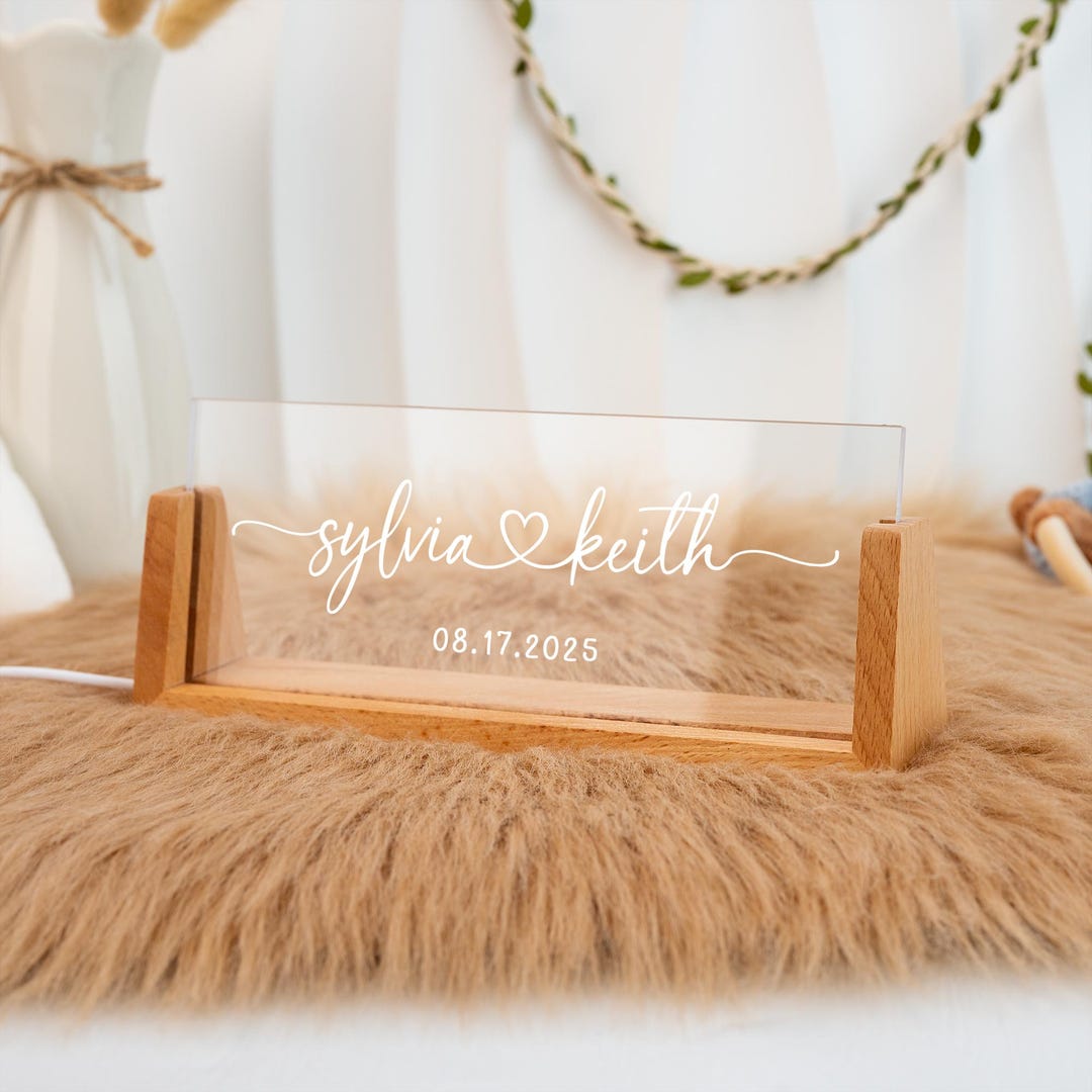 Custom Couples Name Light,names and Date Lamp,custom Wedding Night ...