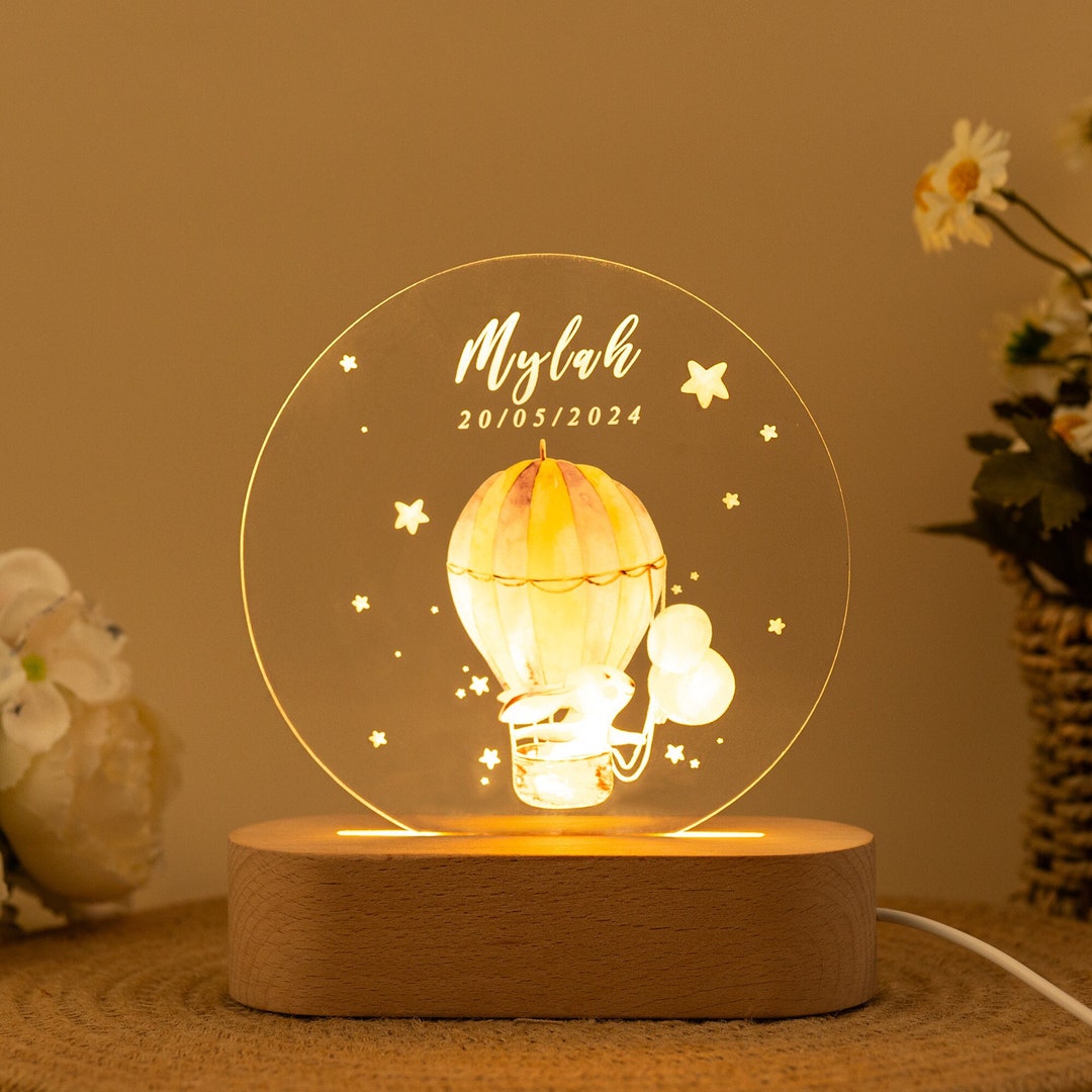 Personalized Baby First Birthday Gift, Baby Name Night Lamp, Baby Night ...