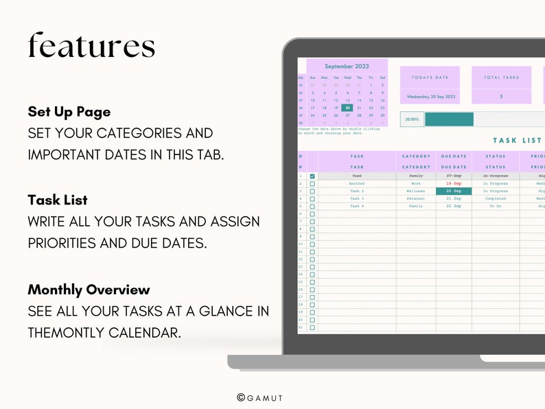 Purple Task List Tracker, Google Sheets Planner (digital Download) - Etsy