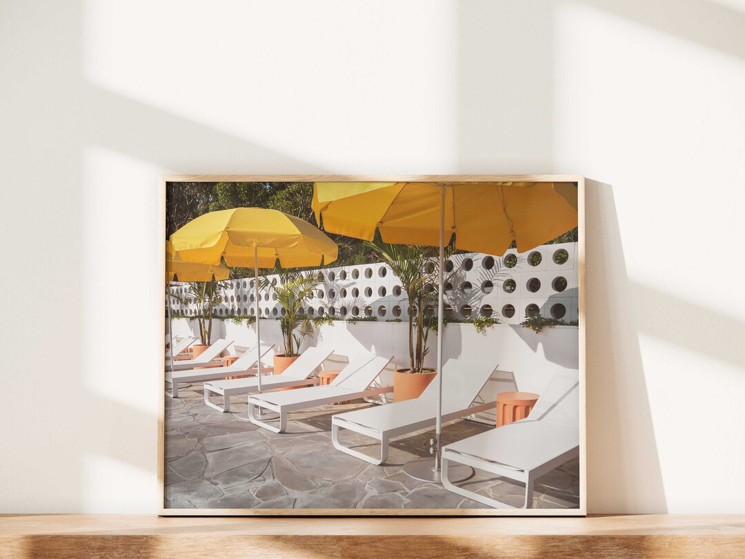 Lounge Chairs Printable Wall Art Retro Poolside Photography Summer ...