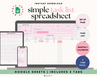 Task Tracker Spreadsheet - to Do List - Google Sheets Template - Task ...