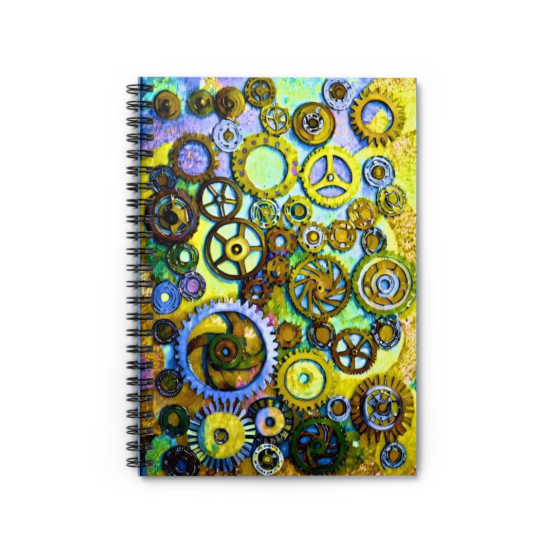 Steampunk Gears Notebook | Spiral Ruled Journal - Etsy