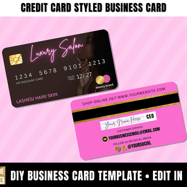 Editable Thank You Coupon Card, Customizable Insert Card, Pink Thank ...