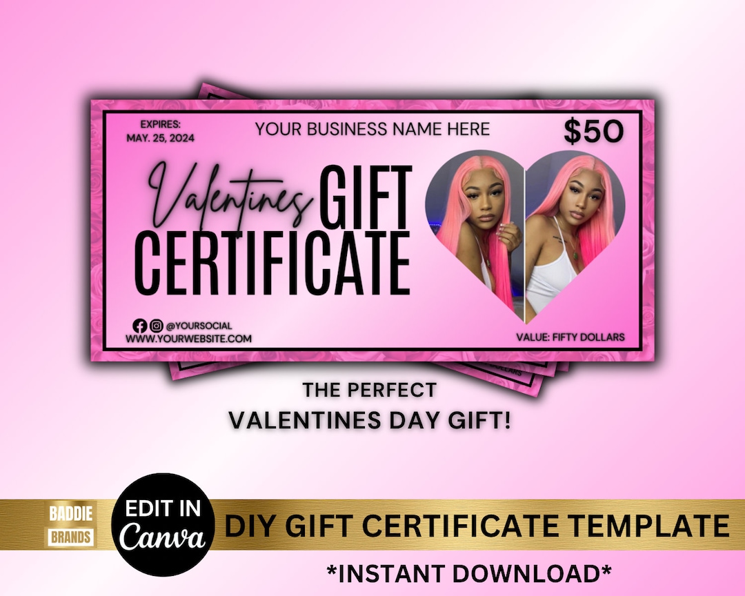 DIY Valentines Gift Certificate, February Booking Flyer, Valentines Day ...