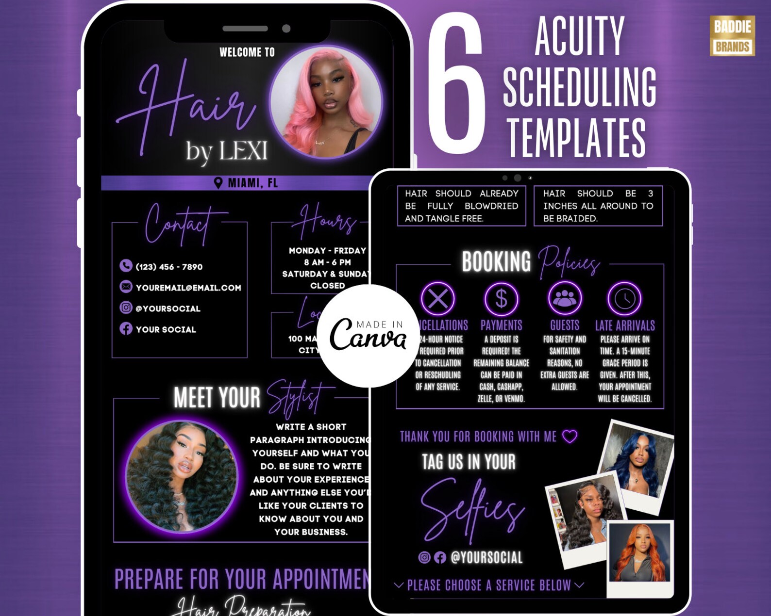 Acuity Scheduling Template: Hair, Lash, Nail, Braid, Makeup, Beauty ...