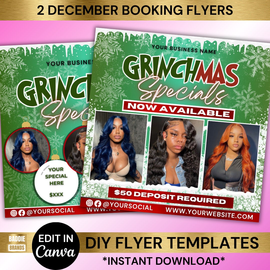 2 December Booking Flyers, Christmas Booking Flyer, Booking Flyer ...