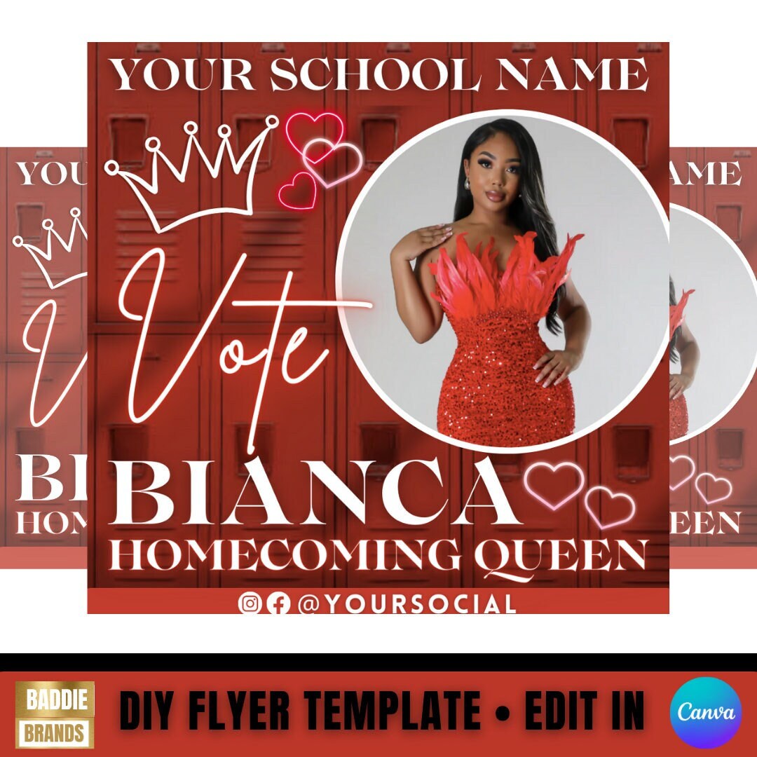 Homecoming Flyer, Homecoming Queen Flyer, Prom Election Flyer, Prom ...