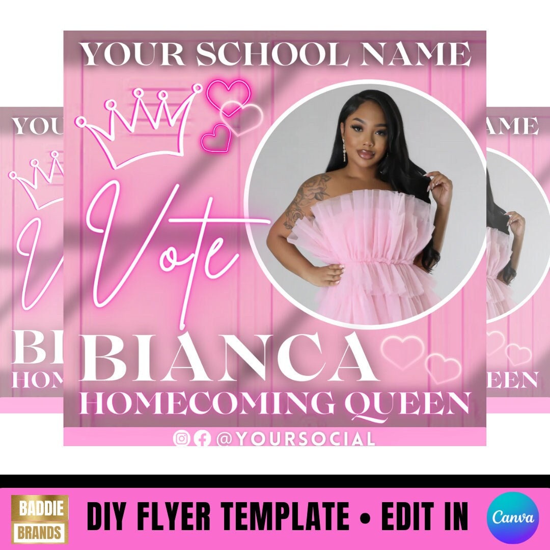 Vote Prom Queen Flyer, Prom Queen Poster, Prom Election Flyer, Prom ...