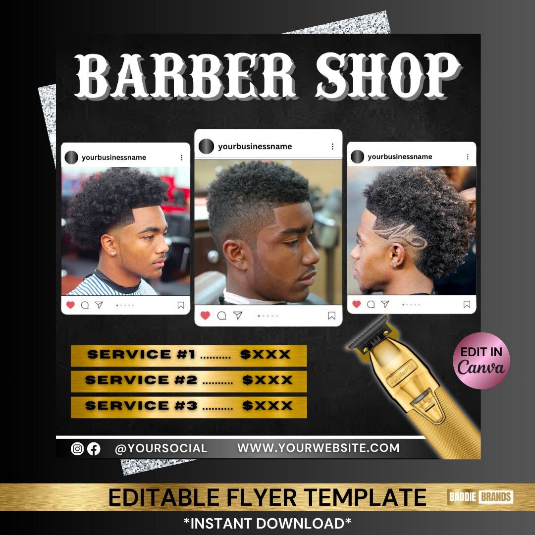 Barbershop Flyer, Barber Flyer, Hair Cut Flyer, Book Now Flyer ...