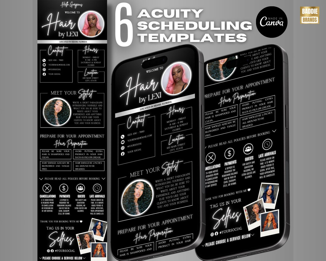 Acuity Scheduling Template, Hair Stylist Booking Website, Acuity Scheduling Template, Website ...