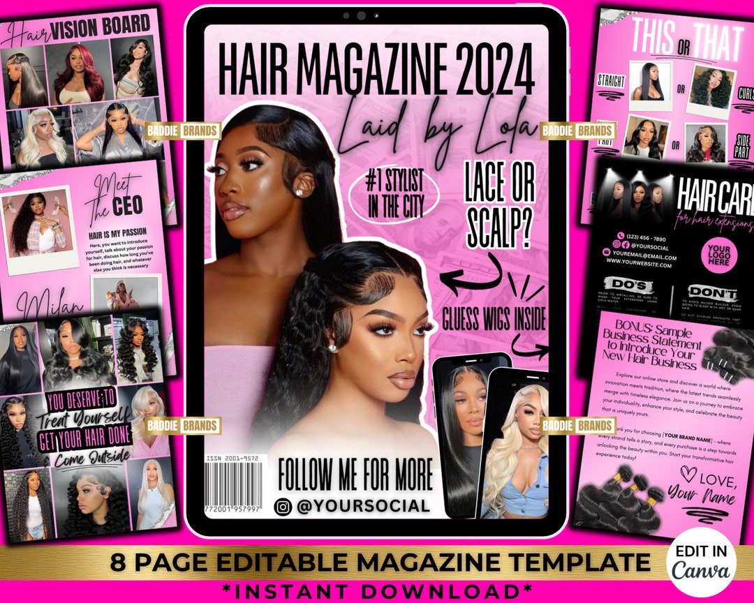 90s Magazine Template, 90s Style Magazine Template for Lashes, Hair ...