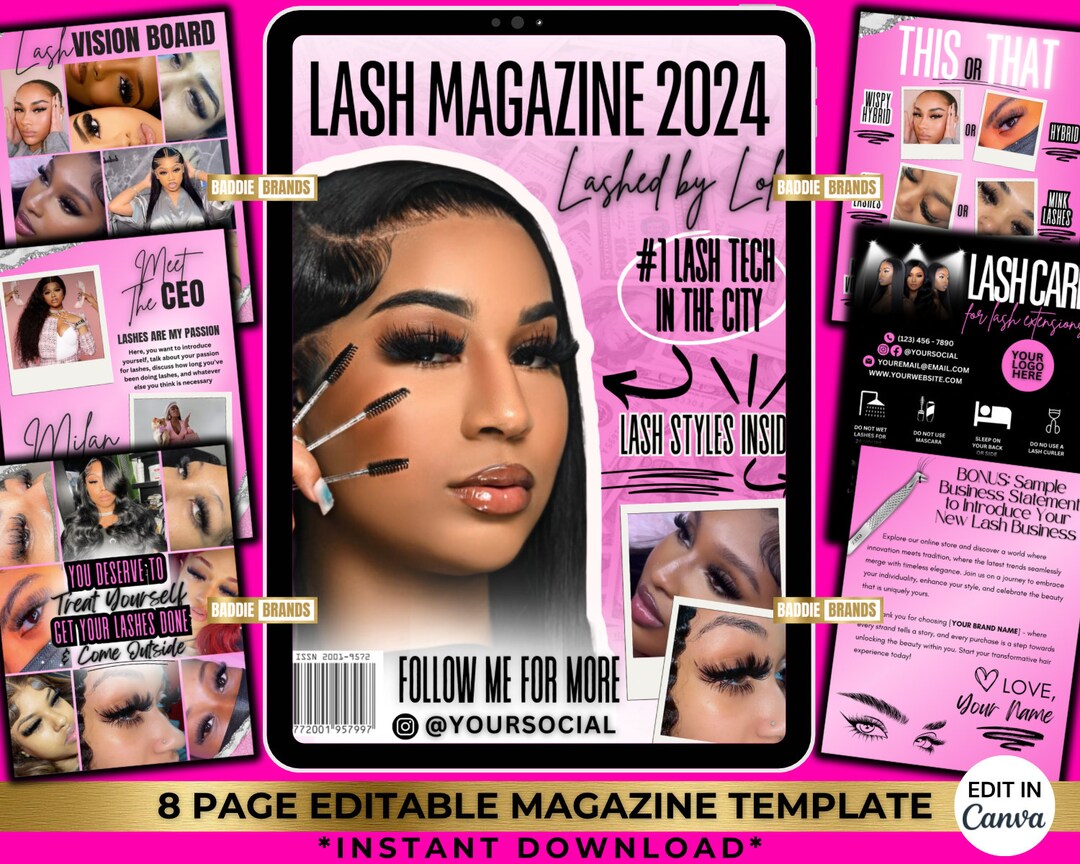 90s Magazine Template Lash Magazine, 90s Style Magazine Template, Hair ...