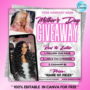 Mothers Day Giveaway Flyer, Raffle Flyer, May Giveaway Flyer - Etsy