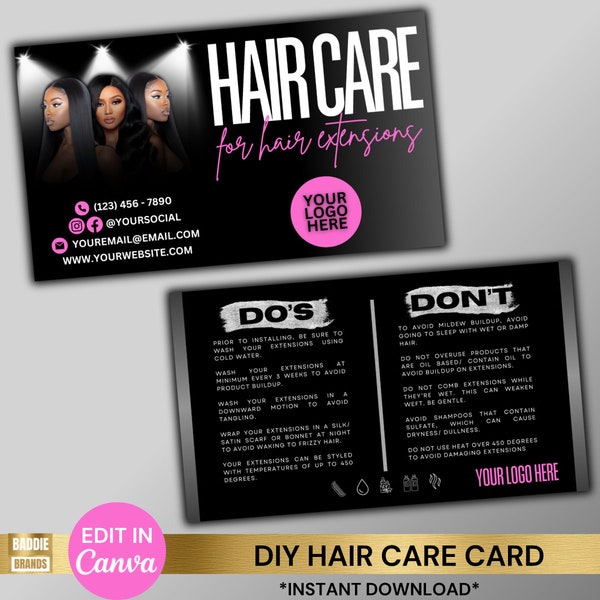 Hair Oil Business Card - Etsy