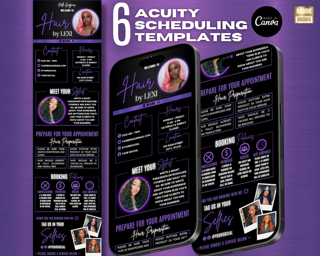 Acuity Scheduling Template: Hair, Lash, Nail, Braid, Makeup, Beauty ...