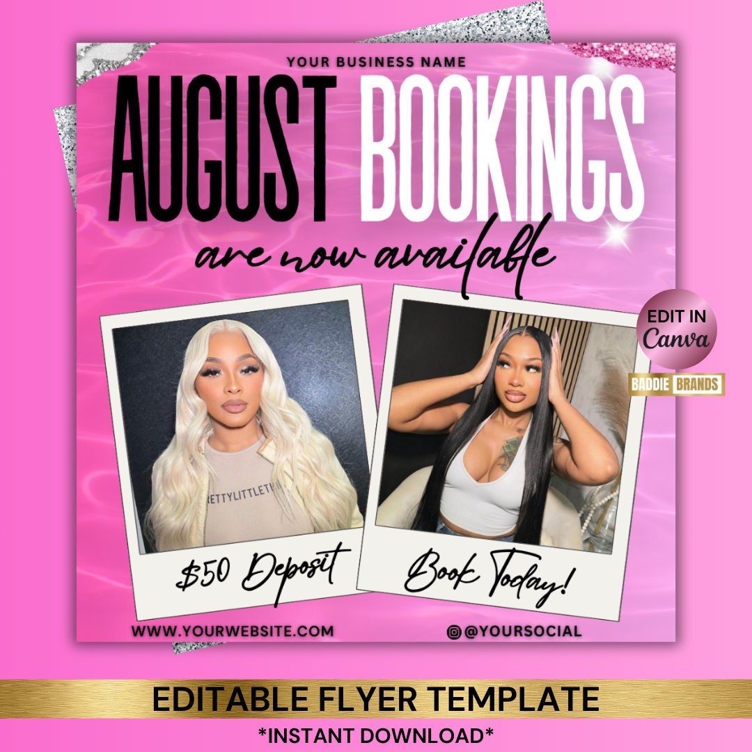 August Booking Flyer, August Books Open Flyer Template, Booking Flyer ...