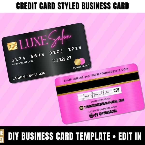 Business Cards That Look Like Credit Cards - Etsy
