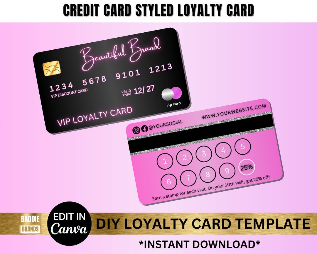 Loyalty Business Card, Customer Reward Card, Small Business Discount ...