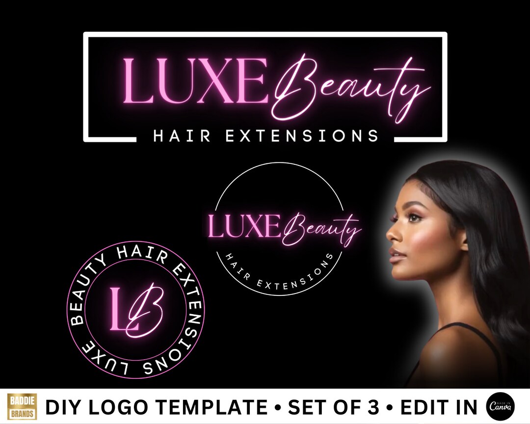 DIY Beauty Logo Set: Hair, Lash, Makeup (canva Template) - Etsy