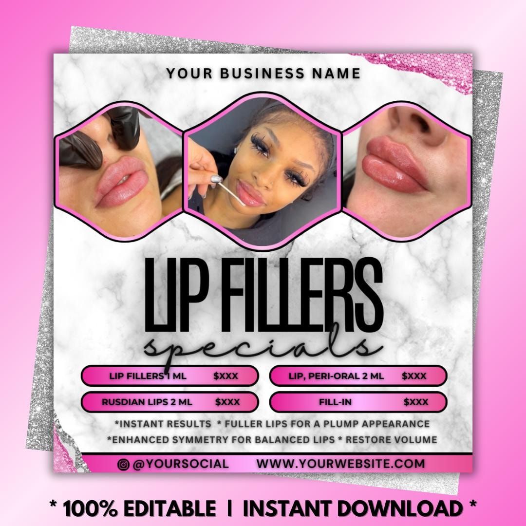 Hyaluron Pen Flyer Template, Lip Filler Booking Flyer, Esthetician ...