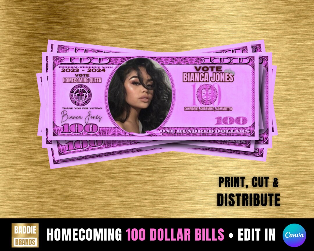 Homecoming Campaign Dollar Bill Template, Your Face on Money ...