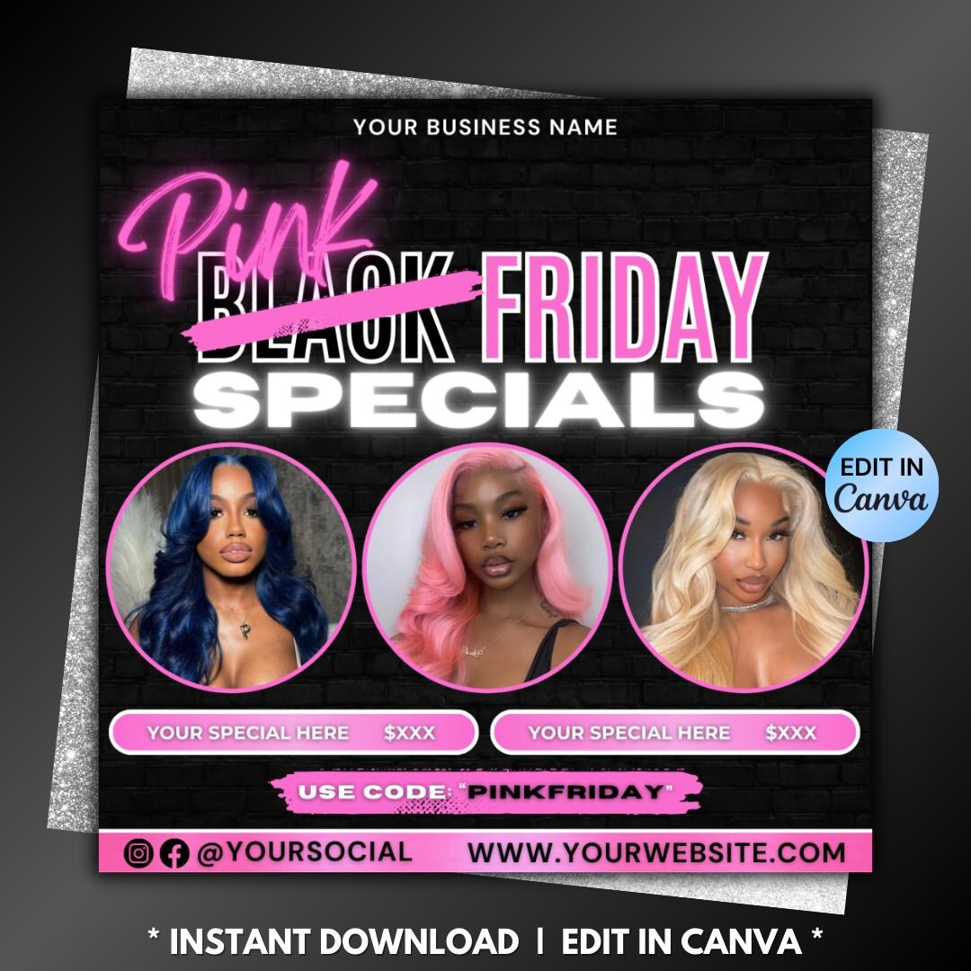 Black Friday Flyers, Black Friday Sale, Booking Flyer, Lash, Hair ...