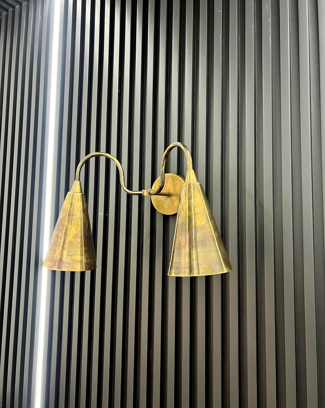 Designer Wall Sconce Full Brass Mid Century Style Wall Lamp ...