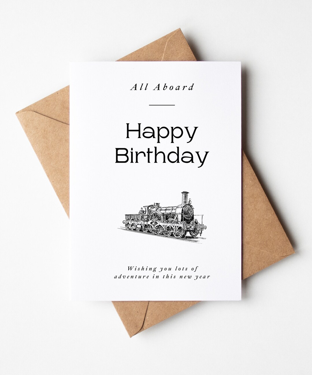 All Aboard Birthday Card | Train Themed Birthday Card | Printable ...
