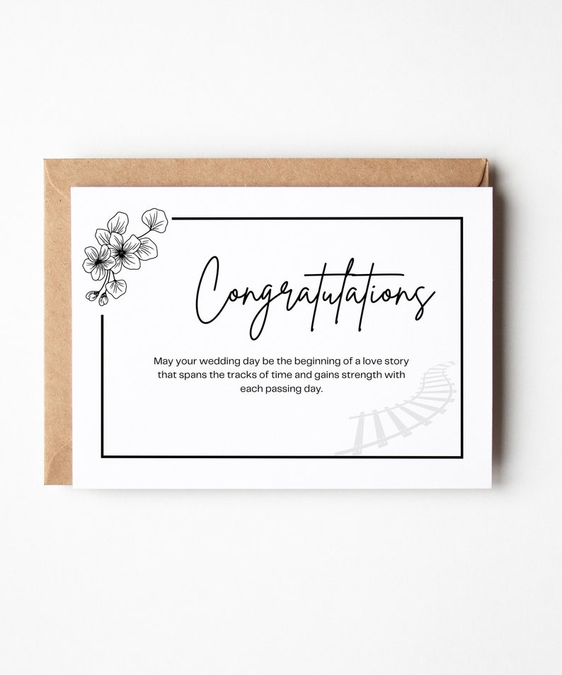 Train Track Wedding Congratulations Card Train-themed - Etsy