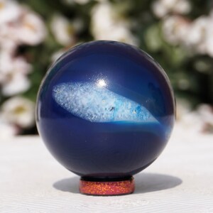 Blue Banded Agate Carnelian Sphere | 55MM | Large Polished Crystal ...