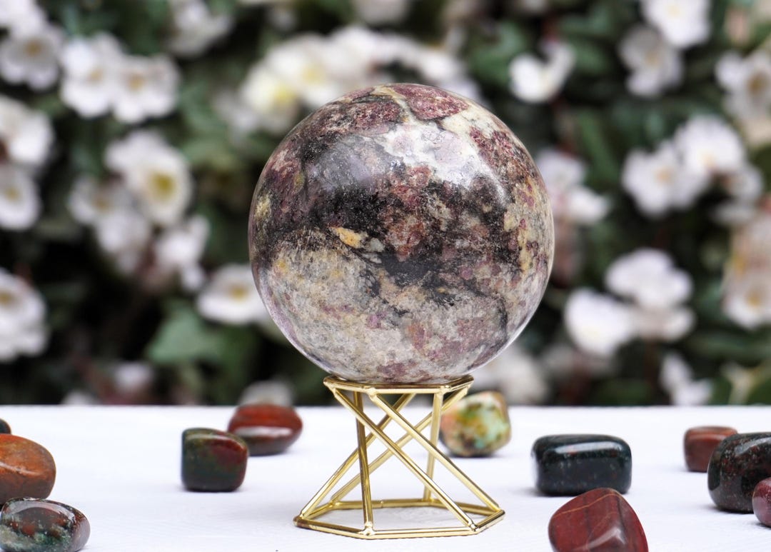 Ruby Biotite Sphere | 90 MM | Ruby Corundum in Biotite Stone Positive ...