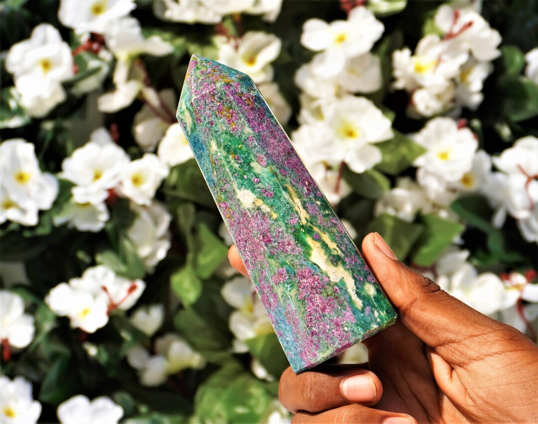 Pink Ruby in Blue Apatite Obelisk Tower Beautiful 130MM - Etsy