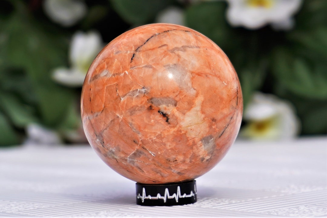Peach Rosophia Stone Sphere, | 55mm | Metaphysical, Meditation, Extra ...