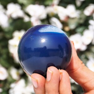 Blue Banded Agate Carnelian Sphere | 55MM | Large Polished Crystal ...