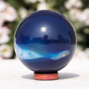 Blue Banded Agate Carnelian Sphere | 55MM | Large Polished Crystal ...