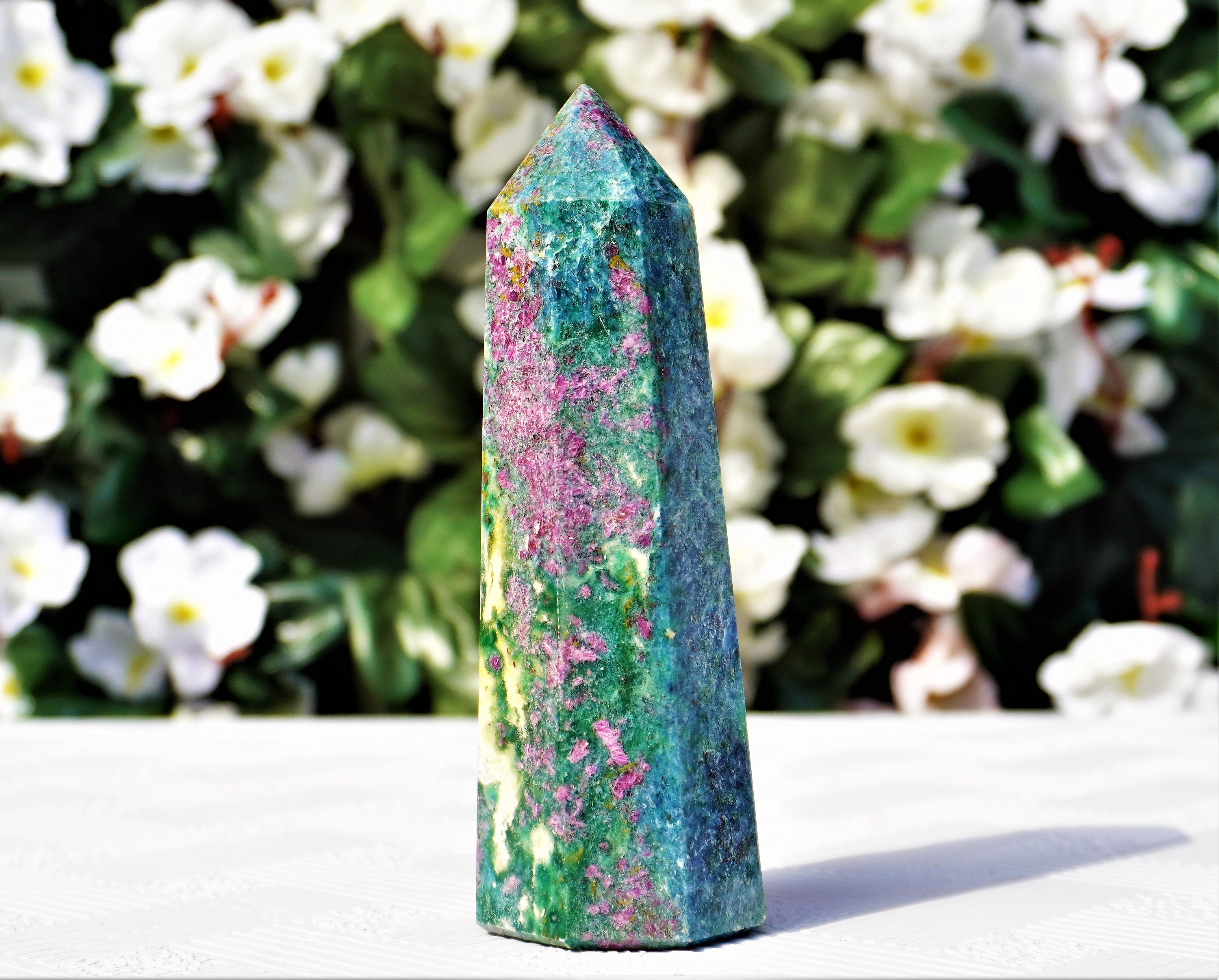 Pink Ruby in Blue Apatite Obelisk Tower Beautiful 130MM - Etsy