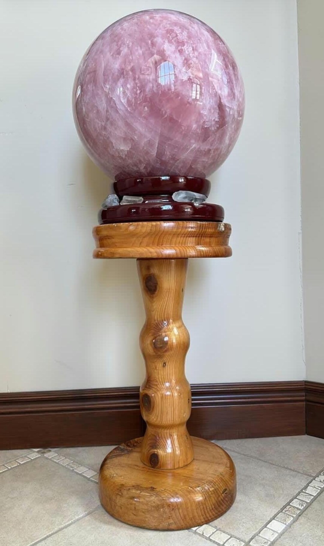 Handmade Teak Wood Sphere Stand - 24 Inch Height - Sagwaan Wood - Etsy
