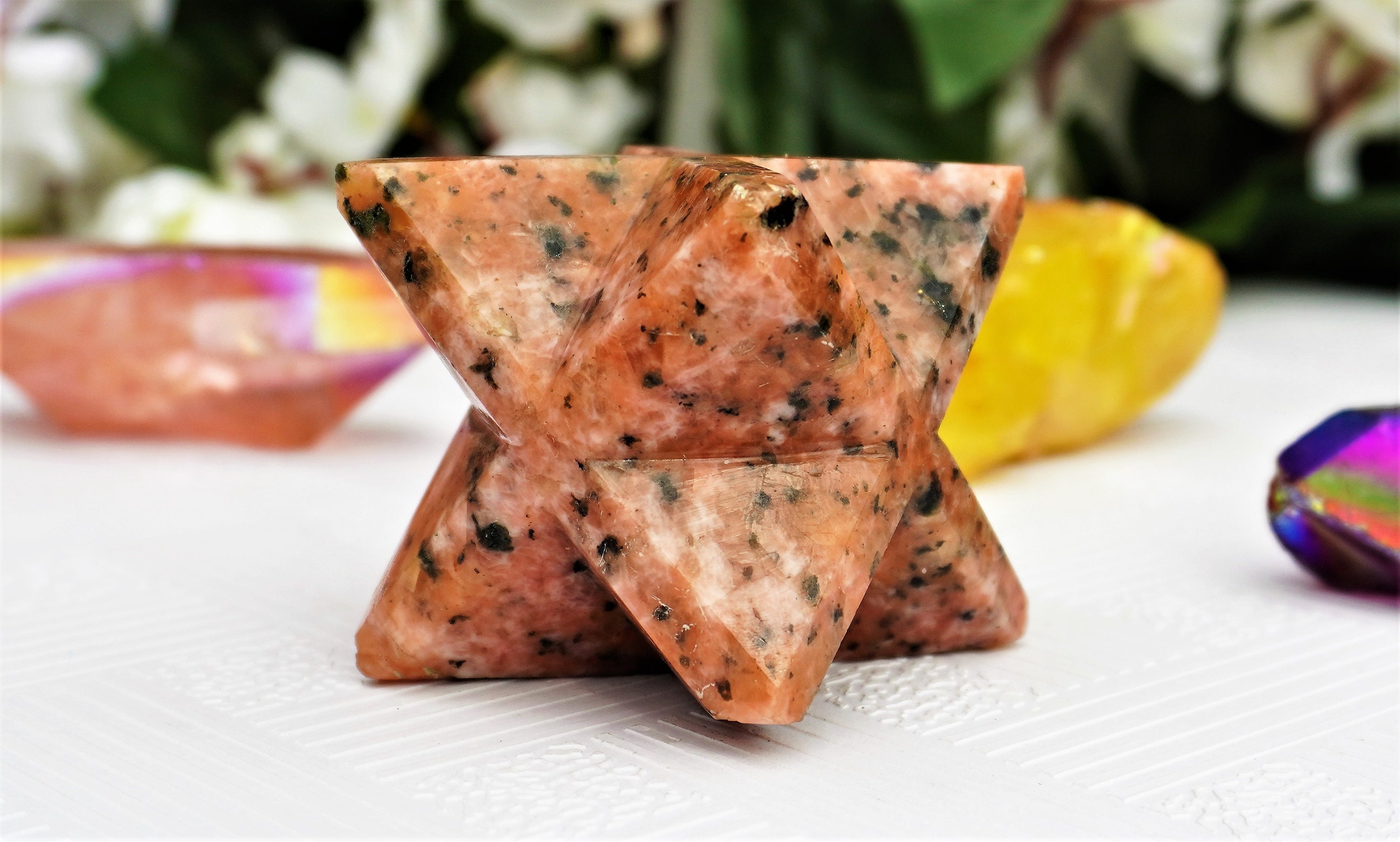 Orange Sunstone Quartz Merkaba Star: Large Metaphysical Point (70MM) - Etsy