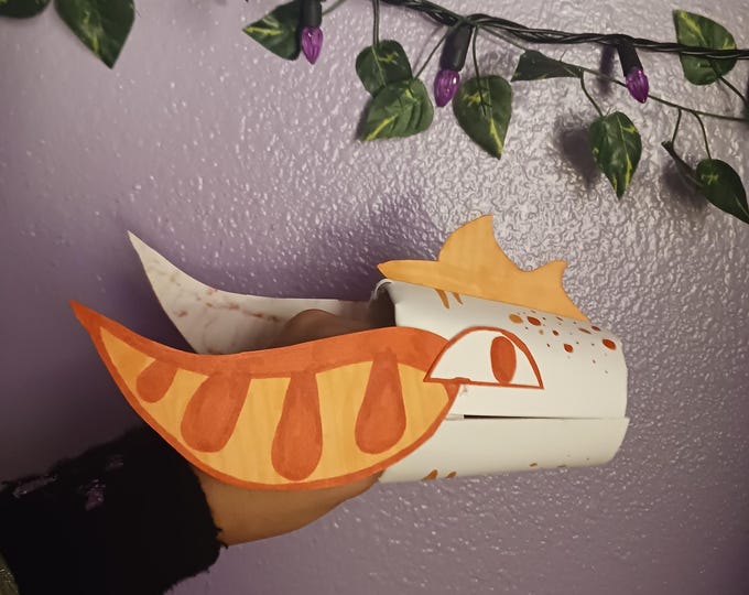 Orange Themed Paper Dragon Hand Puppet - Etsy