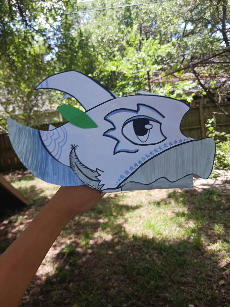 Blue and White Paper Dragon Hand Puppet - Etsy