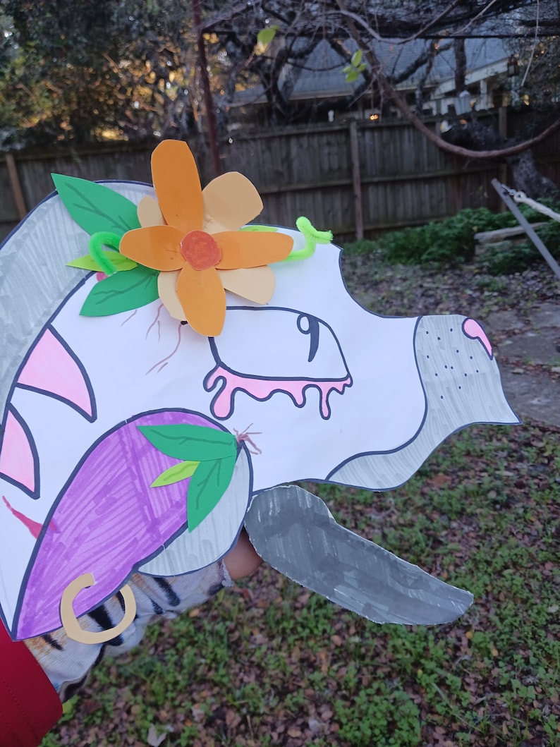 Cute Flower Paper Dragon Puppet - Etsy